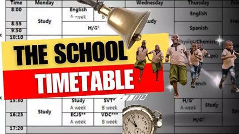 The School Timetable From “start Lesson” To The “closing Bell The