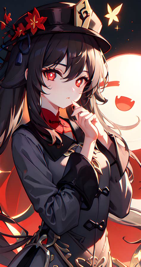 Hu Tao Genshin Impact Lukisan Keluarga Ilustrasi Karakter Gambar Animasi Kartun