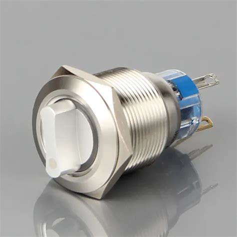 Haboo 22mm Self Resetting Latching Momentary Metal Rotary Selector Knob Start Rotary Push Button