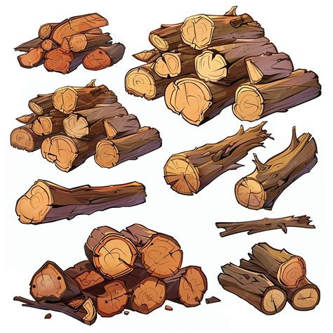 Premium Vector Resource Sprite Sheet Pile Of Firewood Icon Multiple