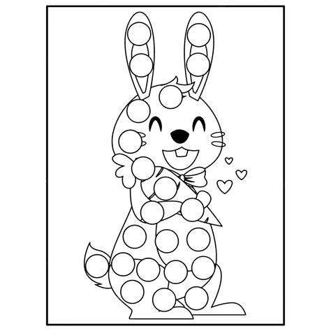 아이들을 위한 부활절 도트 마커 색칠 공부 페이지 프리미엄 벡터