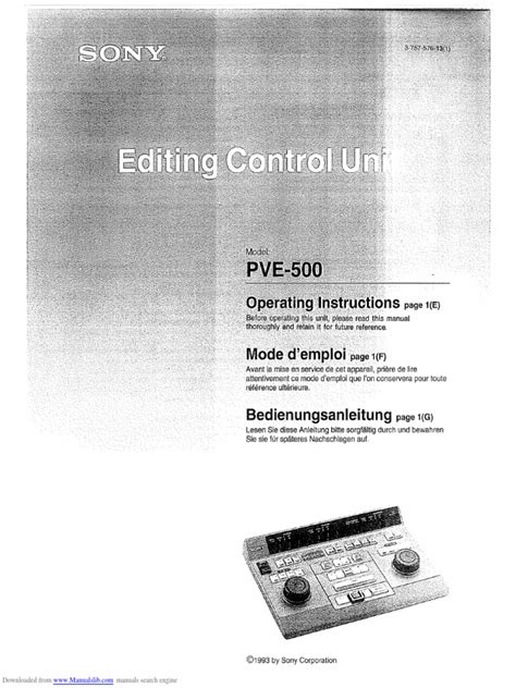 0 1 9 9 3 by sony corporation downloaded from manuals search engine