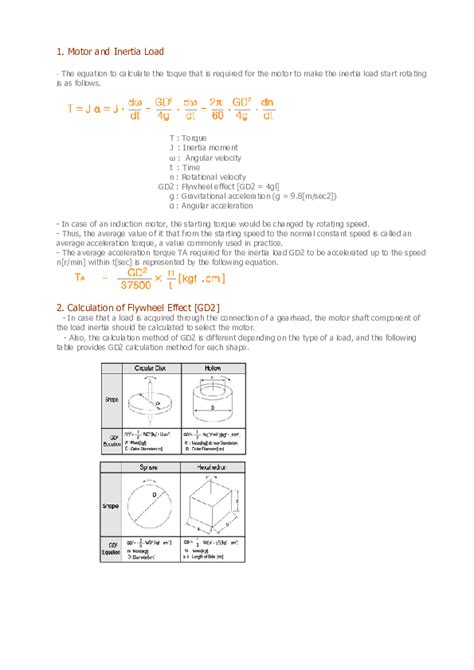 Pdf Motor And Inertia Load