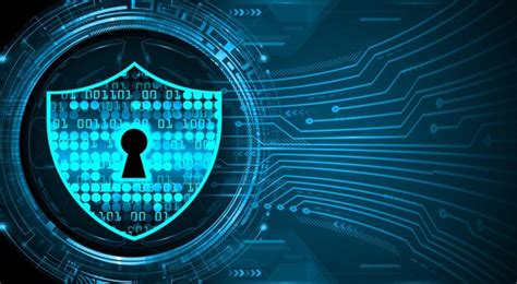 Premium Vector A Blue And Green Background With A Shield And A Binary