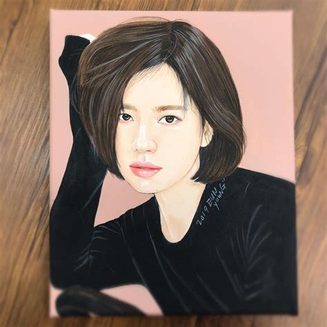 팝아트 송혜교 그리기 아크릴물감으로 간만에~~ 인물화 인물화 팝 아트 초상화 초상화