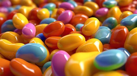 다채로운 Jellybeans 사탕 배경의 추상 3d 그림 무지개 색 젤리 무지개 배경 배경 일러스트 및 사진 무료 다운로드