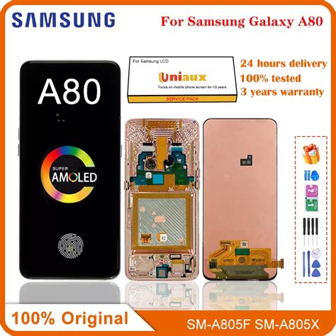 67 오리지널 아몰레드 삼성 갤럭시 A80 A805f A8050 Lcd 디스플레이 프레임 터치 스크린 디지타이저 갤럭시 A80 Lcd 교체 Aliexpress