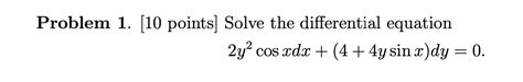 Solved Problem 1. (10 points] Solve the differential | Chegg.com