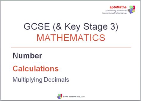 Apt4maths For Gcse And Ks3 Maths Calculations Lesson Powerpoint Presentation On Multiplying
