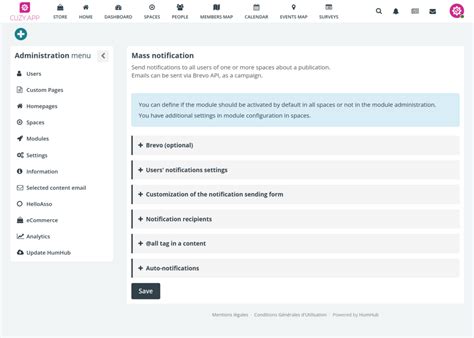 Screenshots Mass Notification Humhub Marketplace