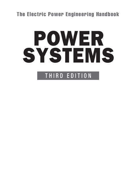 Download Free The Electric Power Engineering Handbook Power Systems
