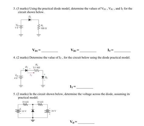 solved 3 3 marks using the practical diode model
