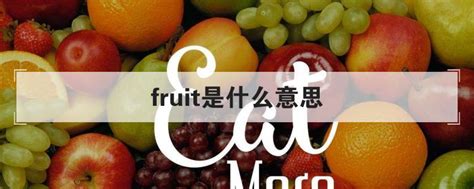 Fruit是什么意思酷知科普