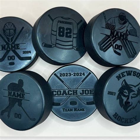 Custom Engraved Hockey Puck Personalized Ice Hockey Puck Coach Ts