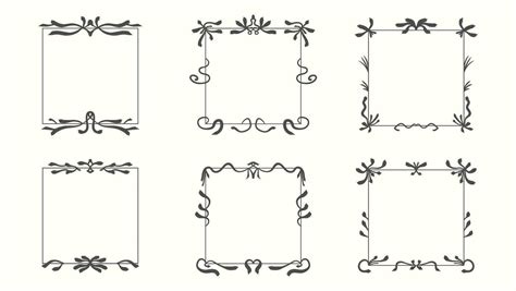 Vintage Ornamental Frame Set Ornate Vintage Square Frames And Scroll Elements 33217595 Vector