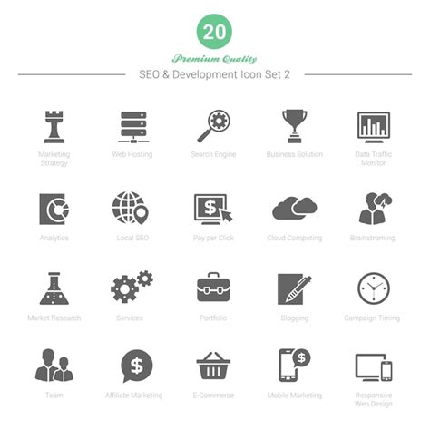 Premium Vector Set Of Seo And Development Icons Set 2