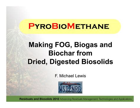 Pdf Pyrolysis Of Dried Biosolids For Increased Biogas Production