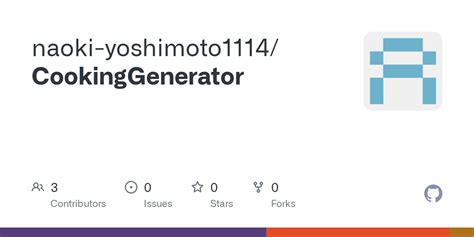 Github Naoki Yoshimoto1114cookinggenerator