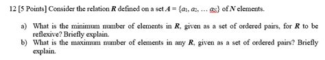 Solved Points Consider The Relation R Defined On A Chegg Com