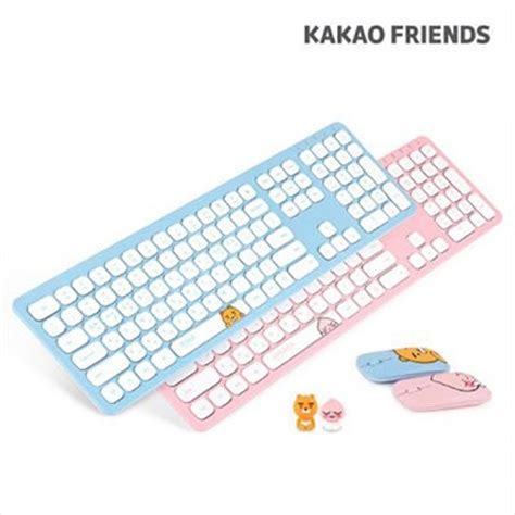 [카카오프렌즈] 무선 키보드 마우스 세트 라이언 어피치 Kfkm 001 티몬