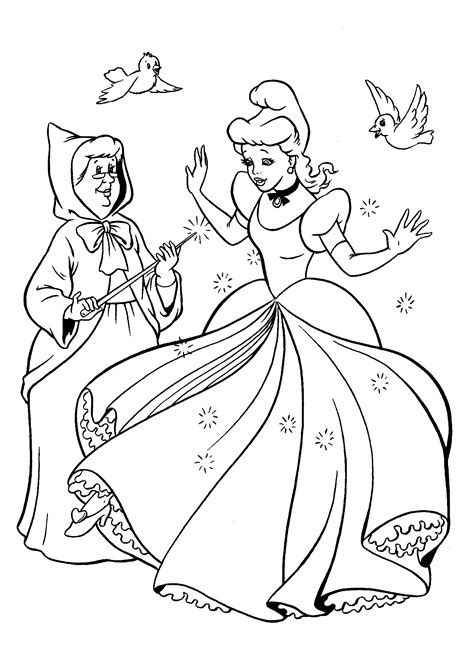 Coloring Page New Cinderella Dress