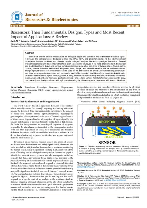 Pdf Biosensors Their Fundamentals Designs Types And Most Recent Impactful Applications A