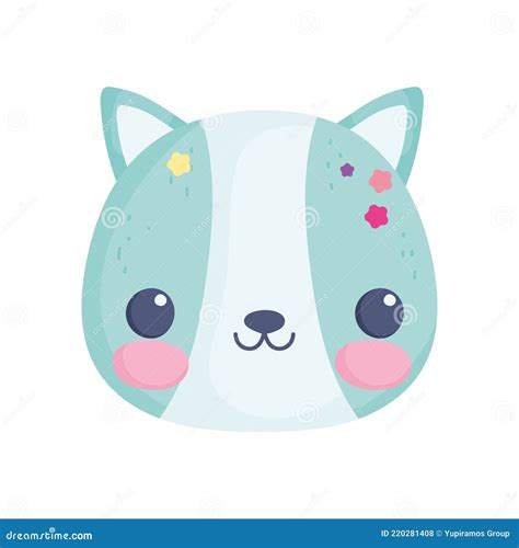 Wolf Cute Face Stock Vector Illustration Of Wild Characters 220281408