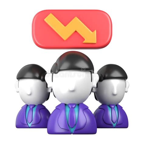 Workers Productivity Decrease 3d Icon Stock Illustration Illustration