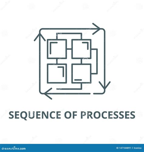 Sequence Of Processes Vector Line Icon Linear Concept Outline Sign Symbol Stock Vector