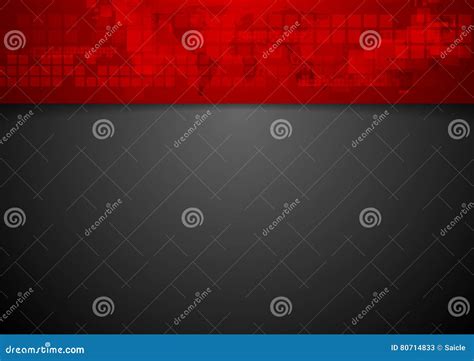 Black Abstract Background With Red Tech Header Stock Vector