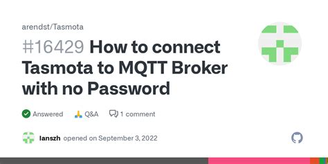 How To Connect Tasmota To MQTT Broker With No Password Arendst Tasmota Discussion