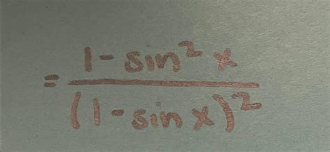 Solved 1 Sin2x 1 Sinx 2