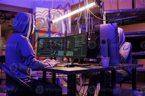 Hackers Committing Internet Crime While Breaking Into Server And Stealing Privacy Information