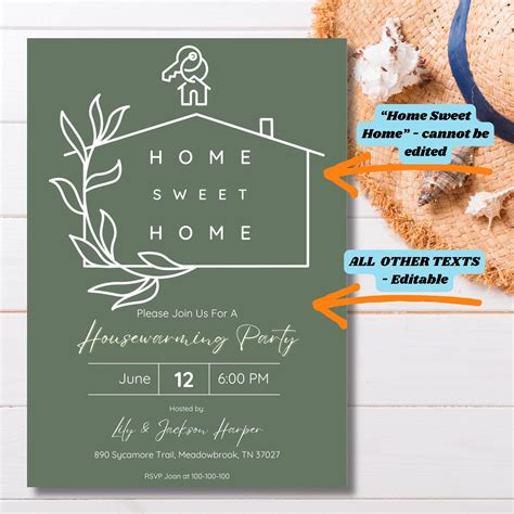 Editable House Warming Invitation Minimalist House Warming Invite New
