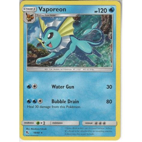 Pokemon Trading Card Game 1868 Vaporeon Rare Holo Hidden Fates