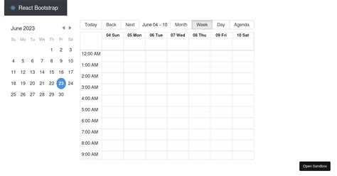 React Agenda Examples CodeSandbox
