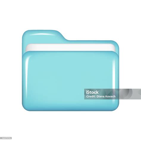 Realistic 3d Blue Folder Document Sheet Of Paper Decorative 3d Management Opened File Element