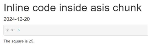R Markdown Inline Code Inside Asis Chunk Stack Overflow