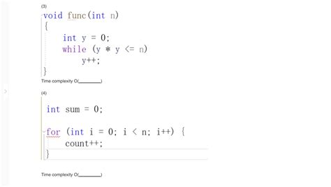 Solved 3time Complexity O4int Sum 0for Int I0i