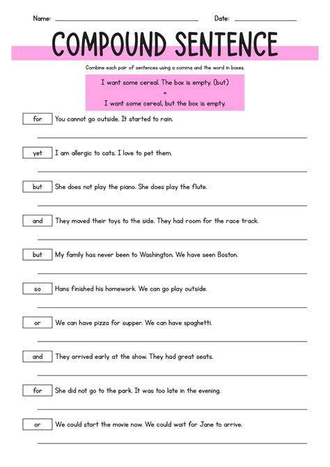 15 Free Grammar Worksheets Compound Free Grammar Worksheet Compound