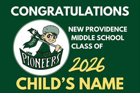 8th Grade Promotion Lawn Sign 2026 New Providence Middle School Pto