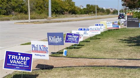 Political Signs At Voting Location In Fort Worth Texas Usa Editorial