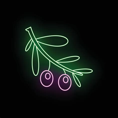 Olive Branch With Glowing Green And Pink Neon Light 79730870 Vector Art At Vecteezy