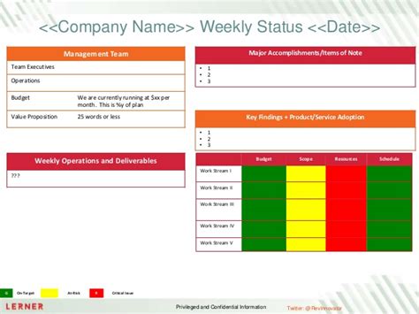 Executive Summary Project Status Report Template 4 Templates