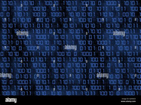 Technology Binary Background Binary Code On Dark Blue Background Stock