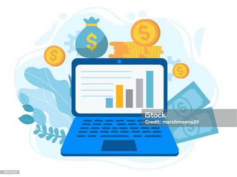 비용 및 투자 관리 금융 기술을 절약하십시오 개인 또는 기업 예산 계산 및 분석 금융 수입 관리 벡터 그림 Brand Name Smart Phone에 대한 스톡 벡터 아트