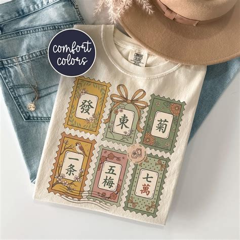 Retro Mahjong Stamps Shirt Vintage Mahj Girl Tee Coquette Mah Jongg