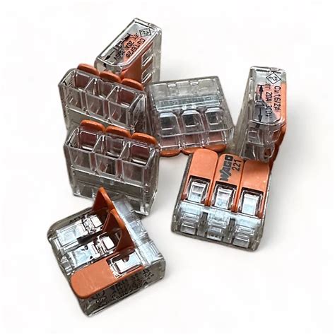50x 3 Way Wago 221 413 Series Reusable Electrical Wire Cable Connectors Compact
