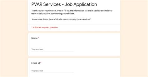 pvar services on linkedin pvar services job application