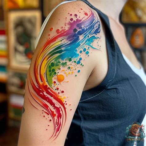 Rainbow Ribbon Tattoo Rainbow Tattoos For Women Splash Tattoo Design